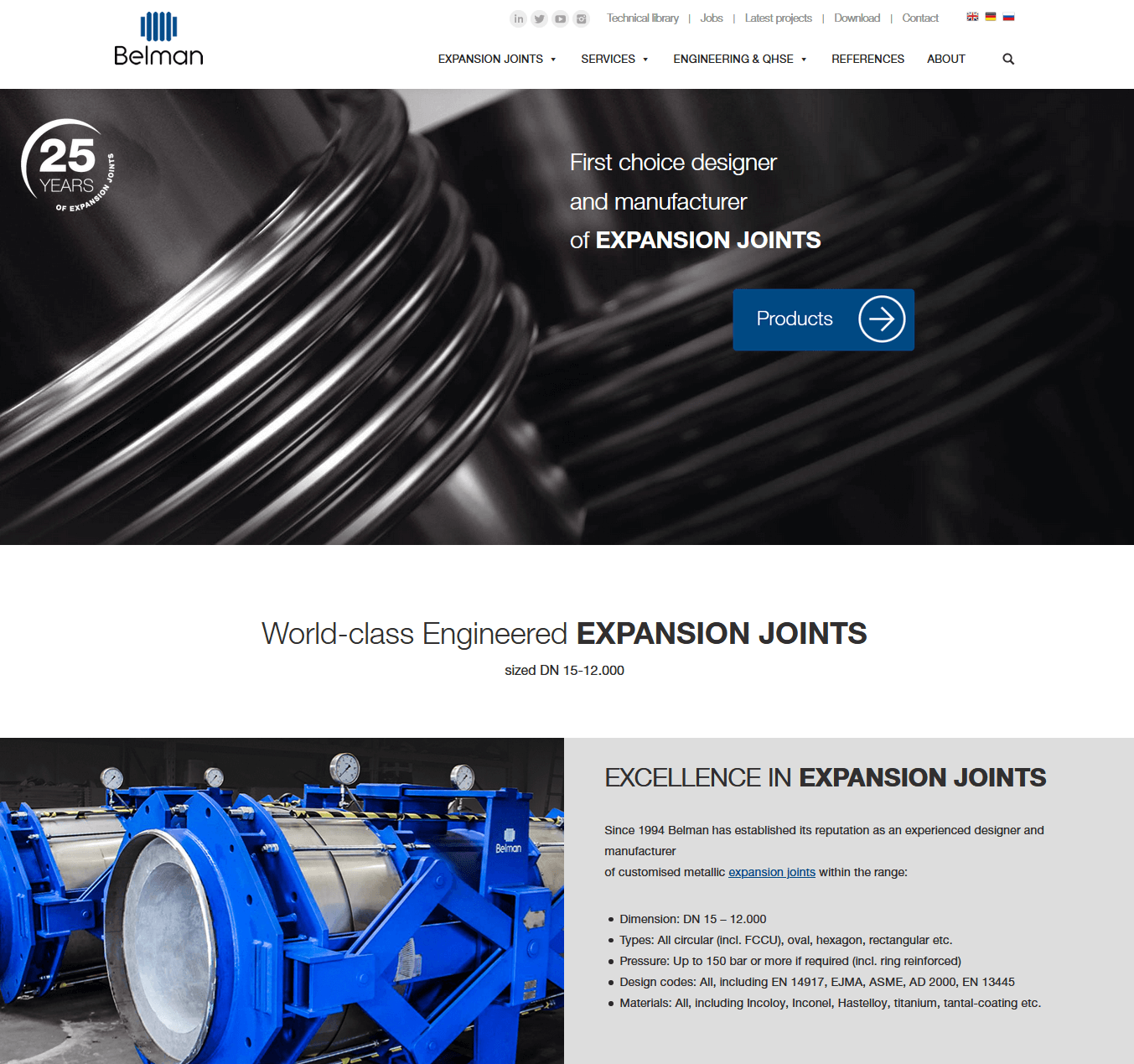 Belman Engineering | Global leverandør af ekspansionsled